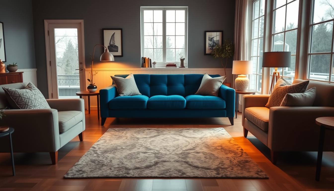 Decoração de Sala com Sofá Azul: Toques de Cor no Ambiente